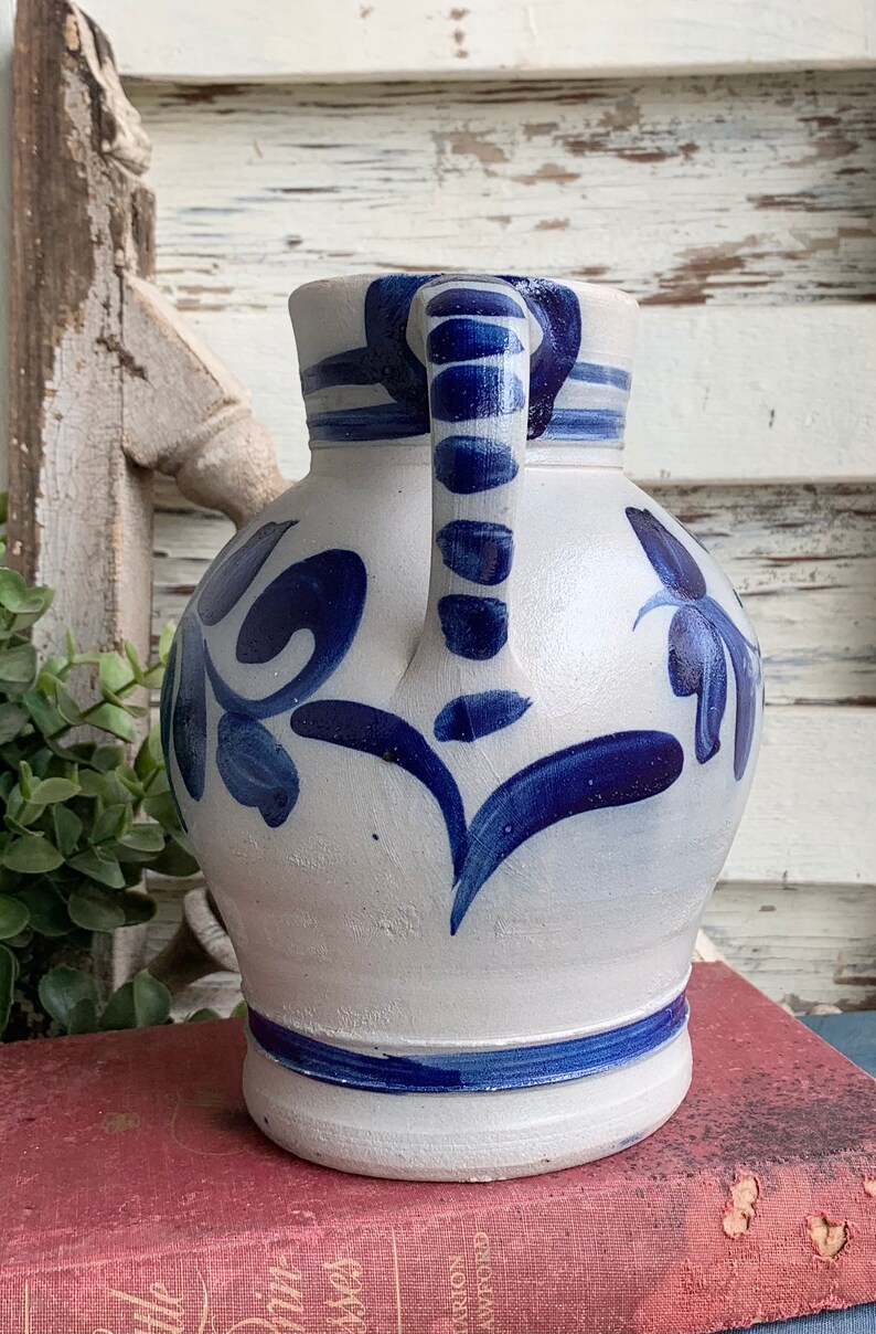 Vintage Stoneware Pottery Pitcher Salt Glazed Stoneware - Etsy