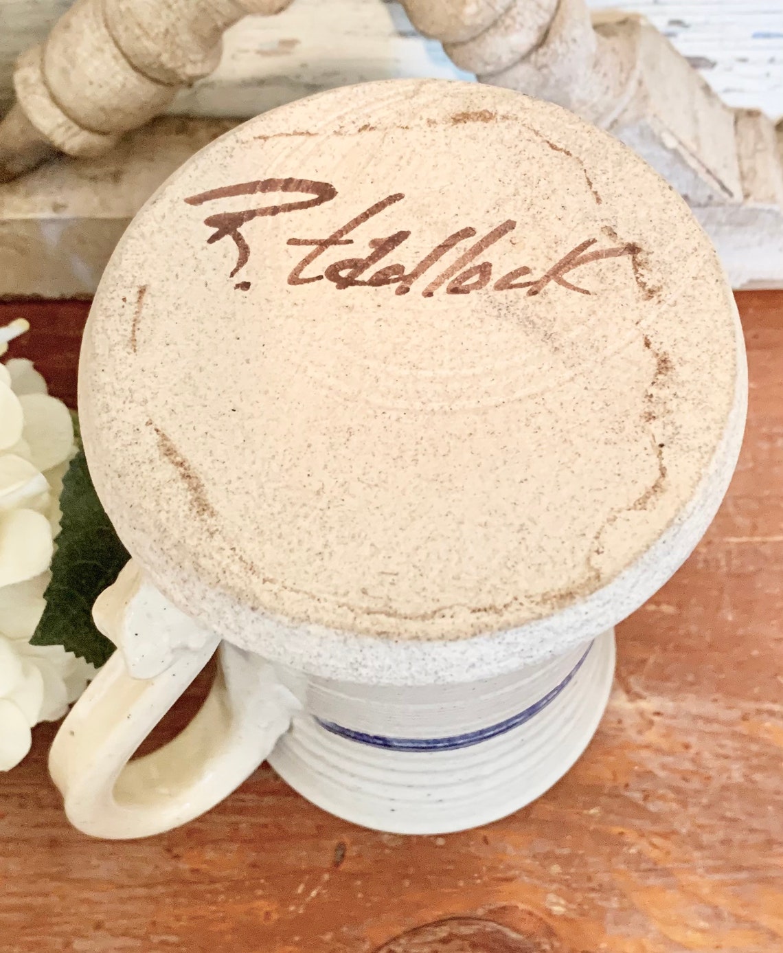 Vintage Salt Glazed Pottery Coffee Mug Signed Pottery American - Etsy