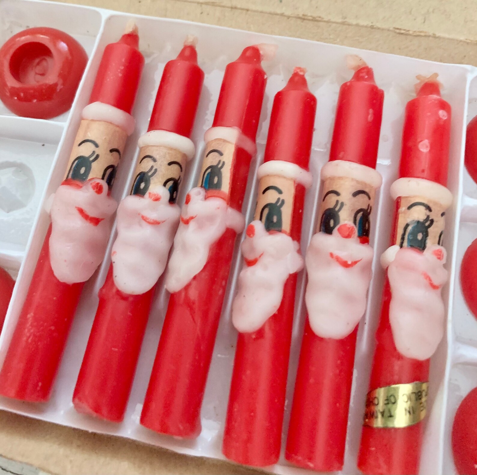 Vintage Christmas Vintage Santa Candle Candles Small Tapered - Etsy