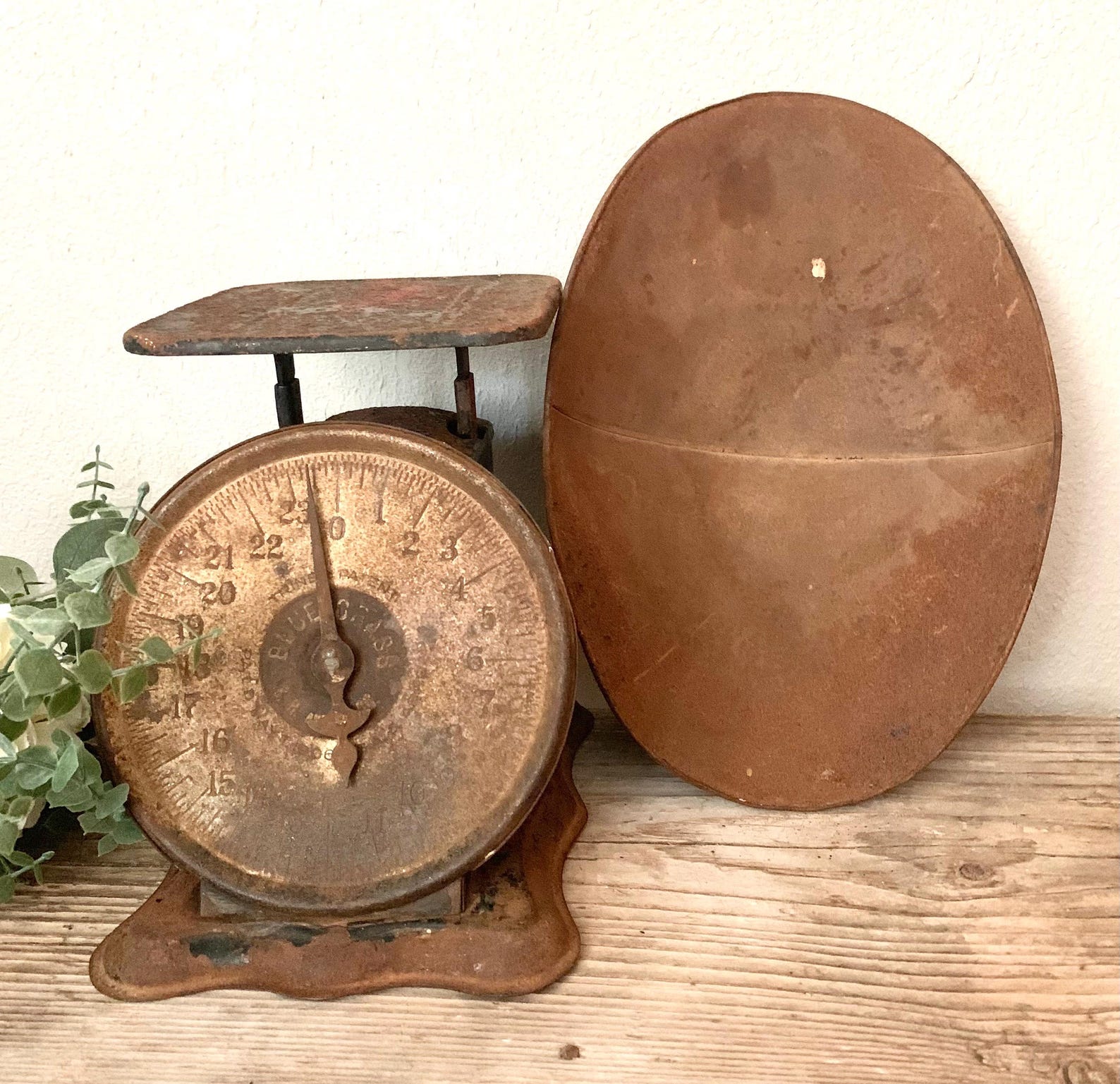 Vintage/antique Salvaged Rusty Black Metal Household Kitchen Scale With ...