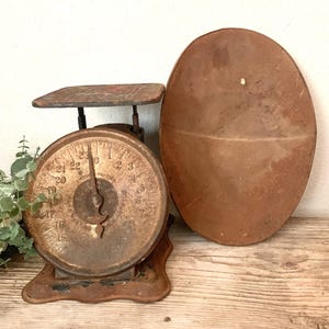 Vintage/antique Salvaged Rusty Black Metal Household Kitchen Scale With ...