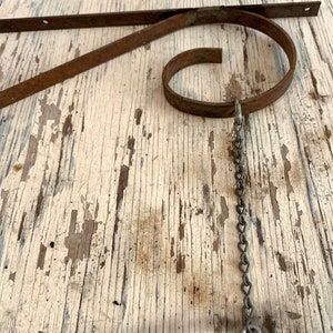 Vintage Wrought Iron Sign Holder Old Rusty Metal Hanging Sign Holder ...