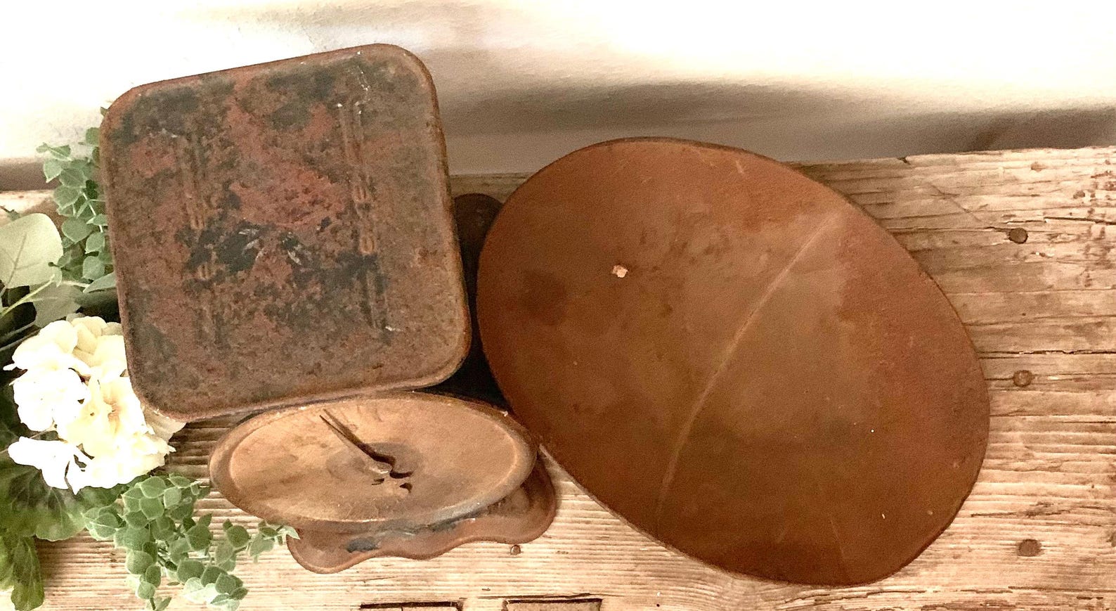 Vintage/antique Salvaged Rusty Black Metal Household Kitchen Scale With ...