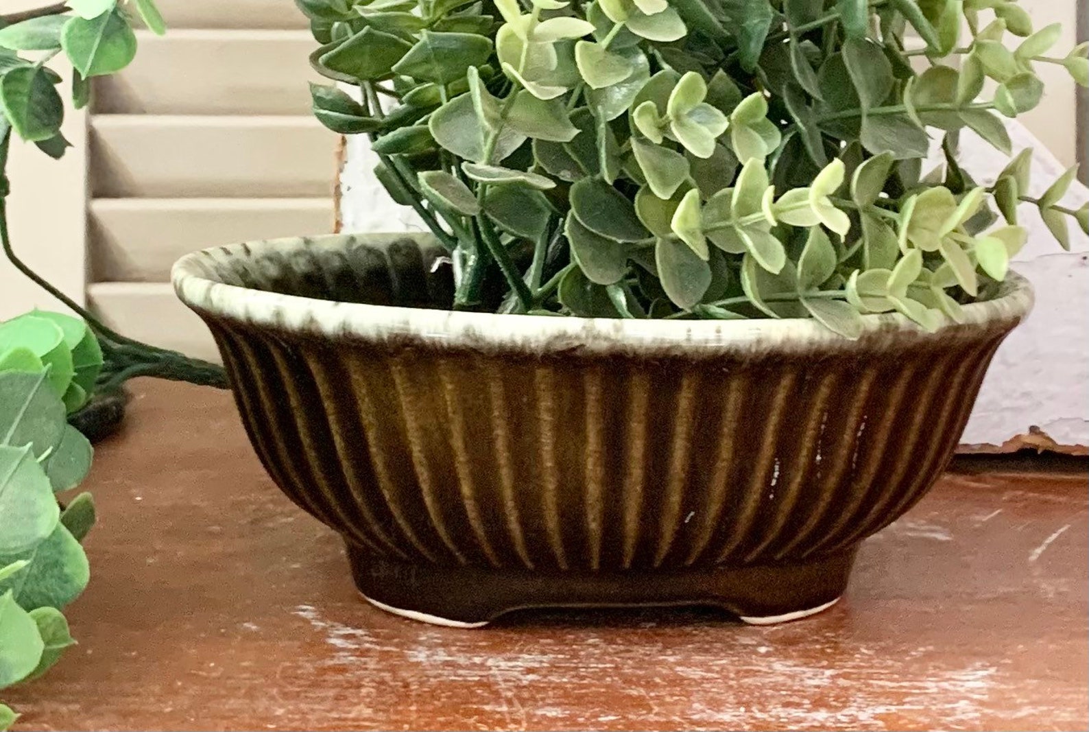 Vintage Hull Planter F-15 Dark Olive Green Succulents Plants - Etsy