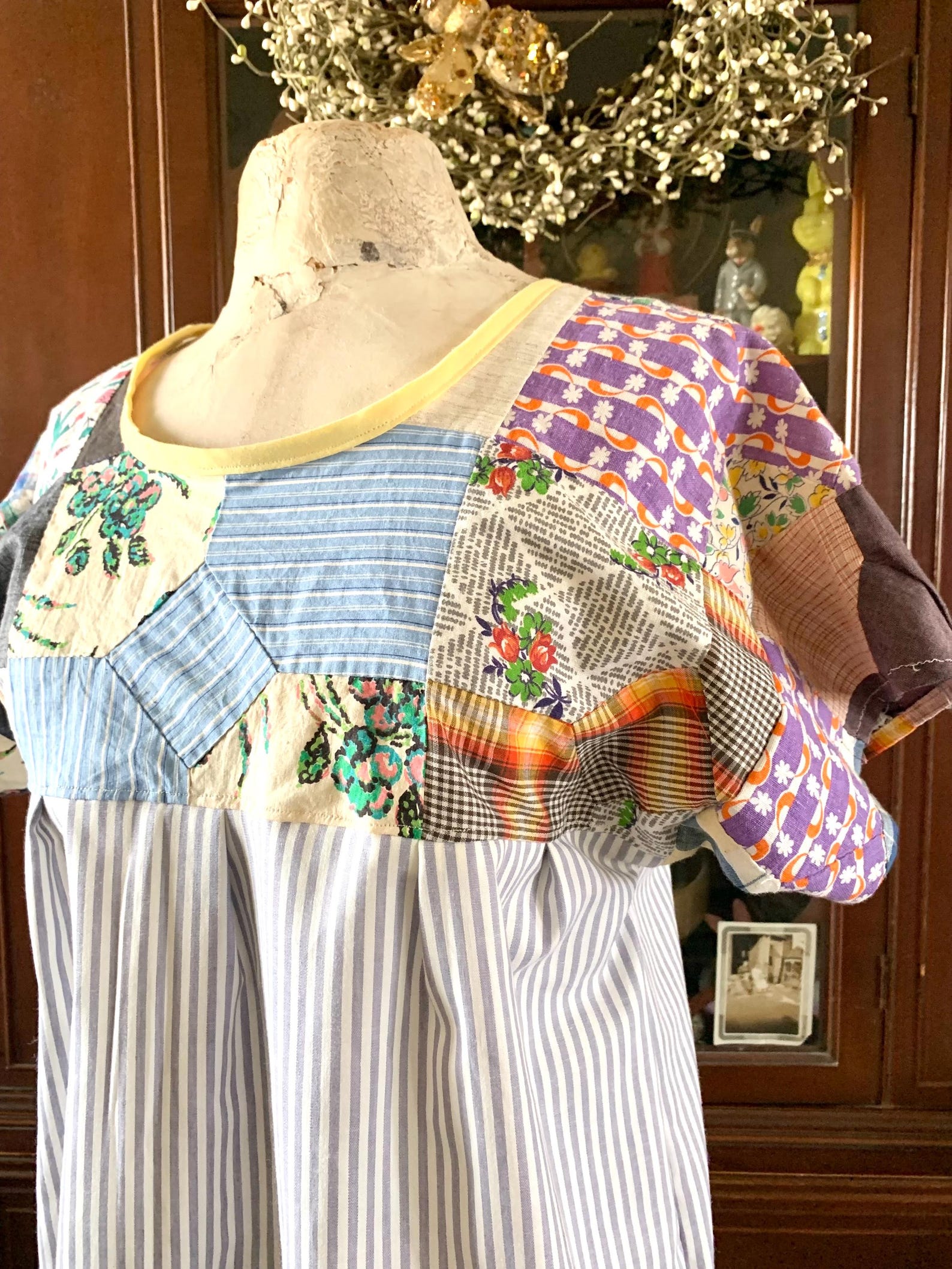 Ladies S/M Vintage Quilt Top Tunic Top New Twist From Vintage Pattern ...