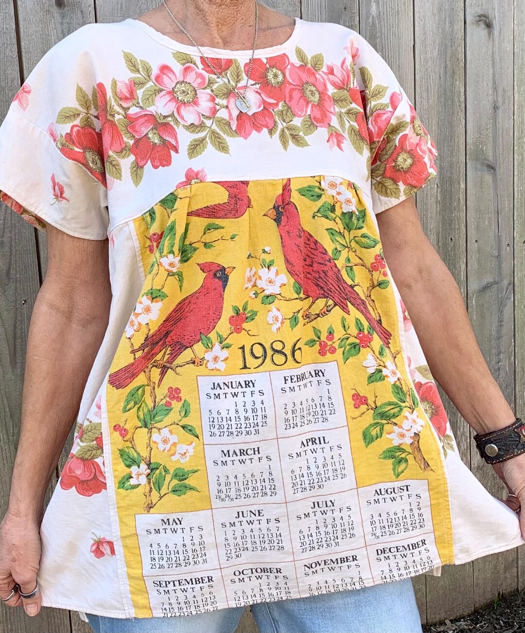 Ladies S/M Vintage Quilt Top Tunic Top New Twist From Vintage Pattern ...