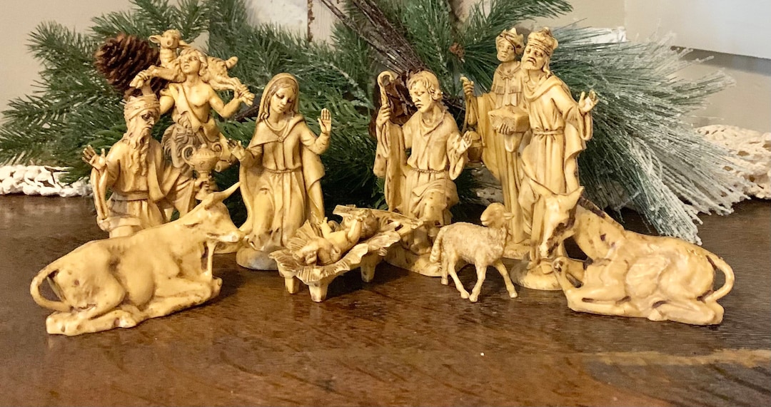 Vintage Nativity Scene Set of 10 Made in Taiwan Hard Vintage Plastic ...