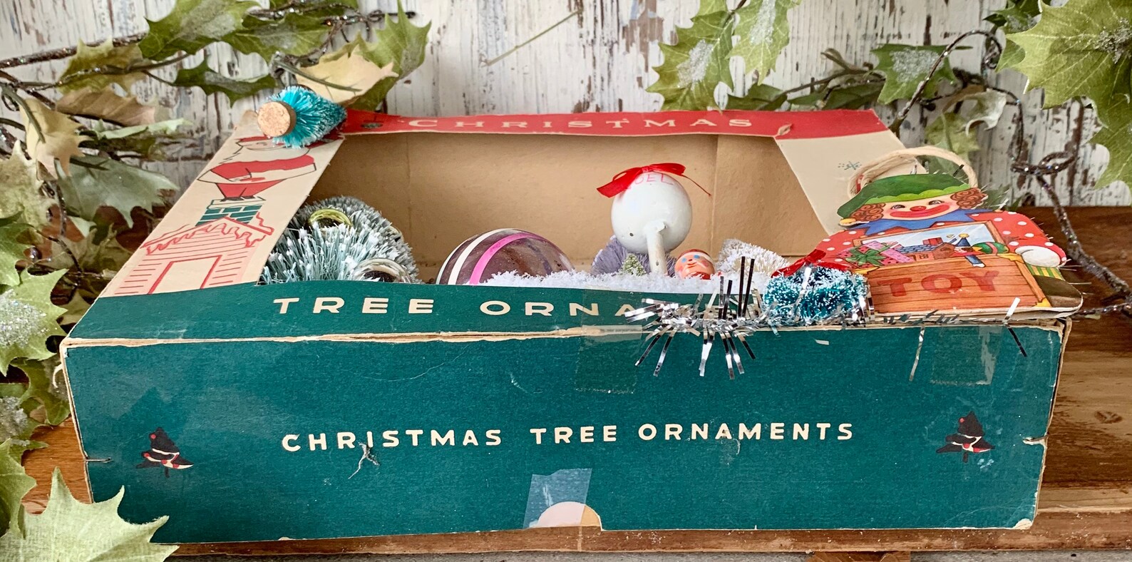 Vintage Ornament Box Diorama Christmas Shadow Box Filled With - Etsy