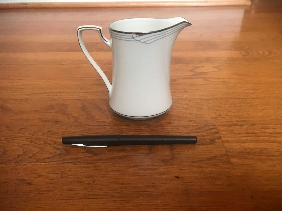 Noritake Sterling Cove Creamer: Platinum Trim, Geometric Design - Etsy