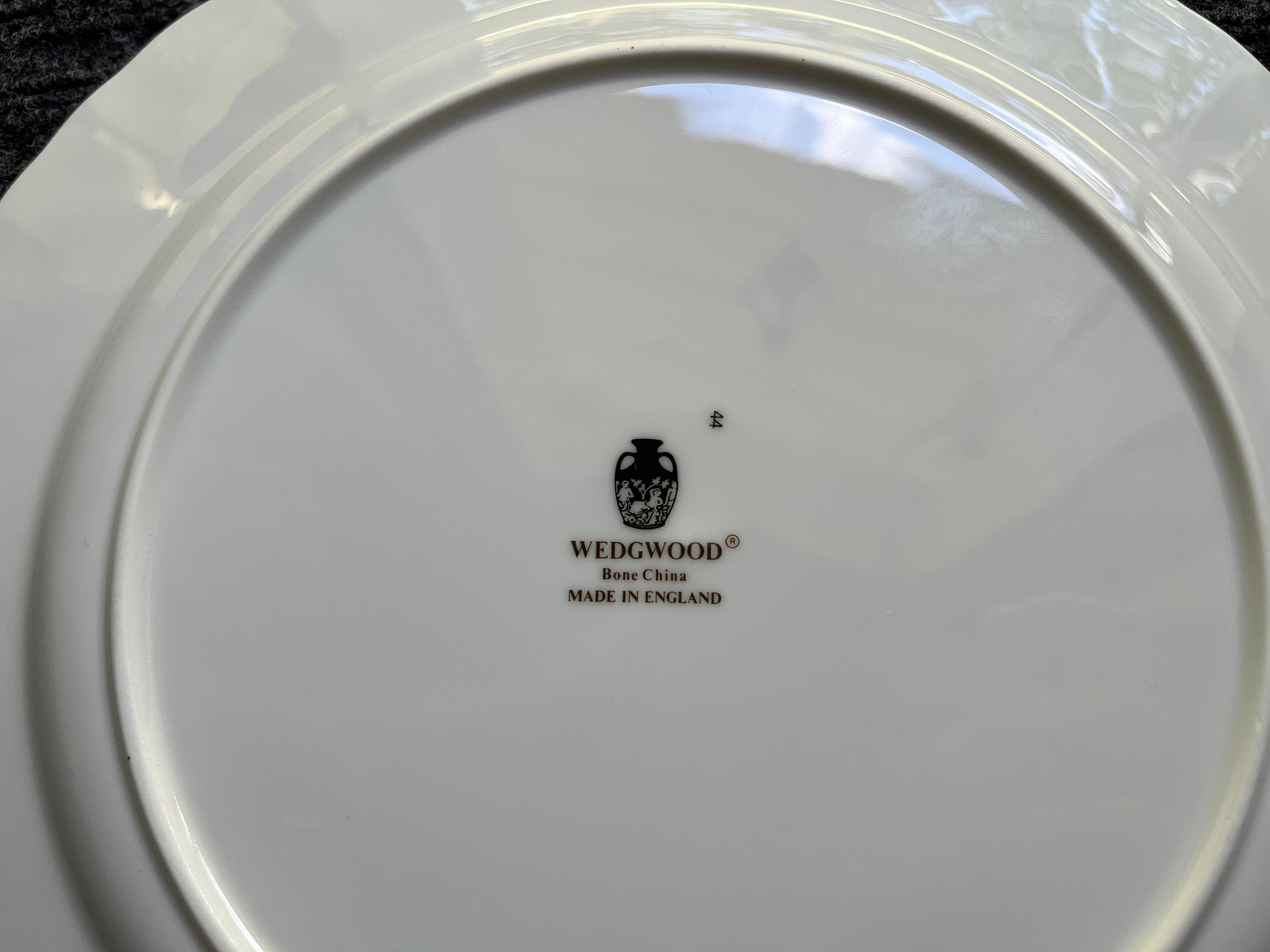 Wedgwood Candlelight Dinner Plate White Swirl Pattern Fine Bone China ...
