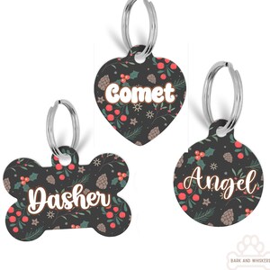Christmas Pet Tag, Qr Code Smart Pet Tags, Xmas Dog Tags, Christmas Cat ...
