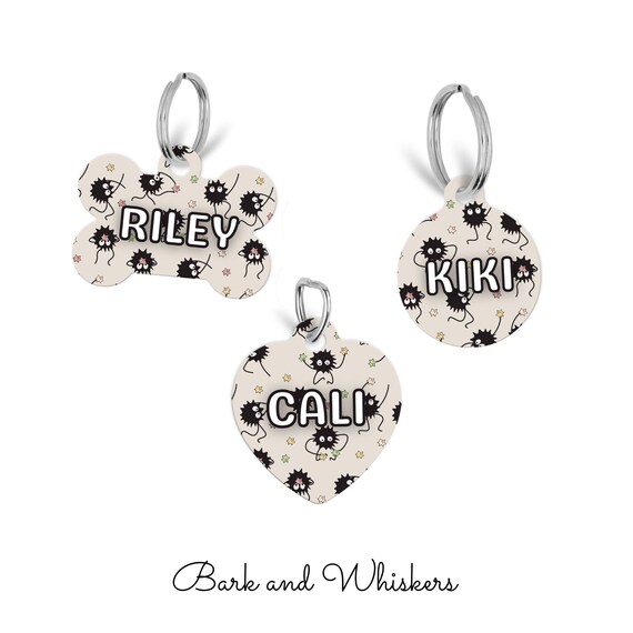 Personalized Soot Sprite Anime Pet Tag Custom QR Code Wish - Etsy