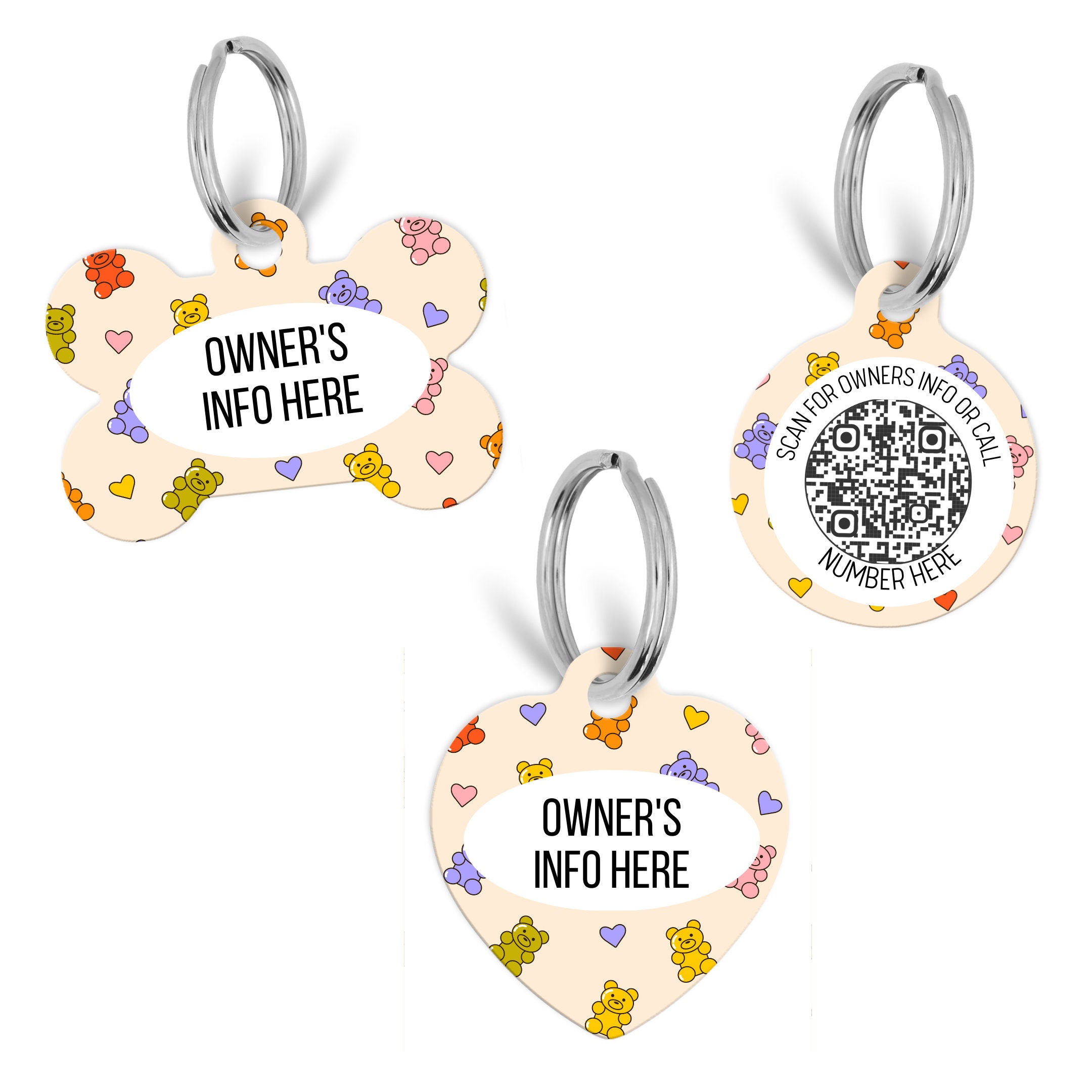 Gummy Bear Pet Tag, Pet ID Tags, QR Pet Tags, Scannable QR Pet Tags ...
