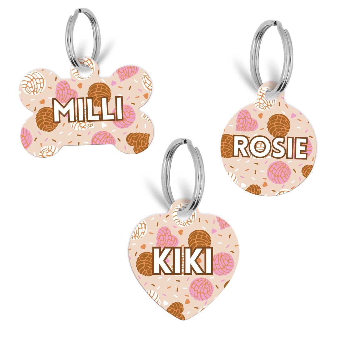 Concha Print Dog Tag, Personalized Dog Tag, Custom Pet Tag, Double ...