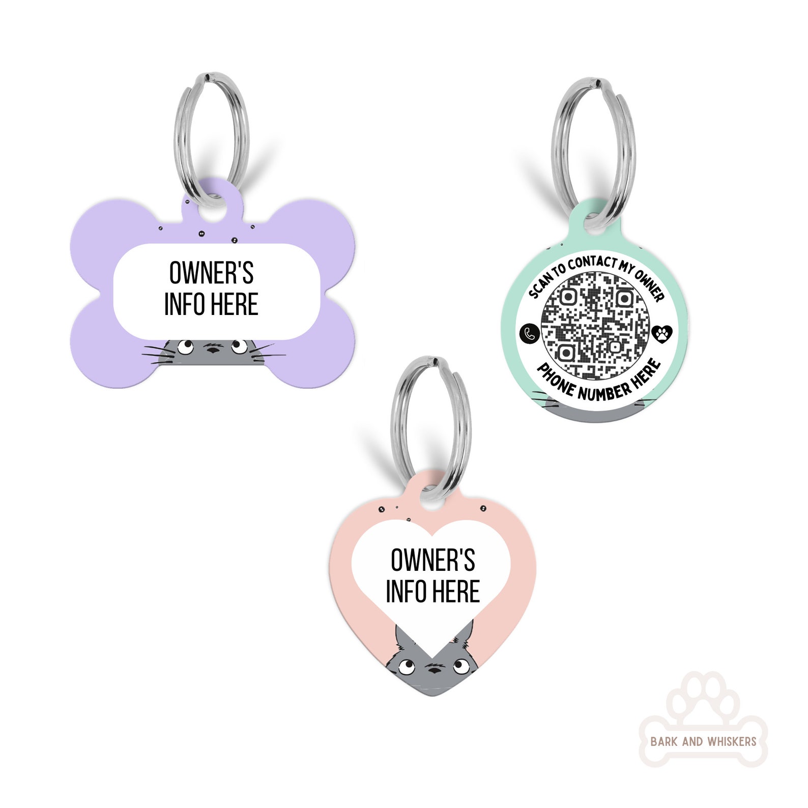 Pet Id Tag Personalized Pet Tag Anime Inspired Tags - Etsy