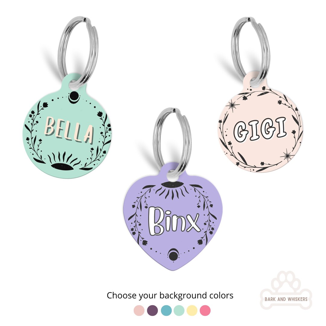 Skull Hand Drawn Doodle Pet Id Tag, Custom Pet Dog Tag, QR Pet Tag ...