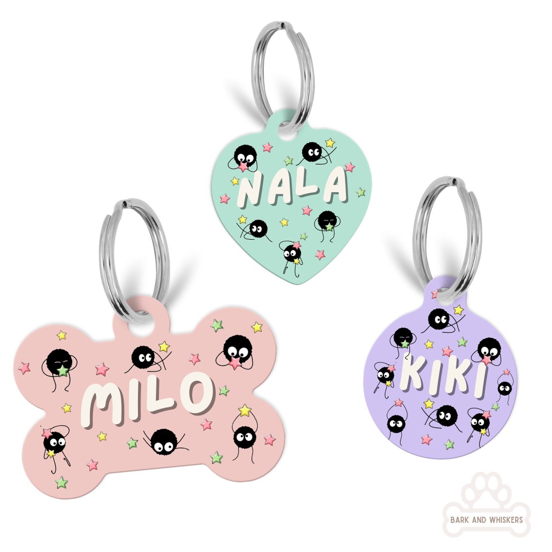 Personalized Soot Sprite Pet ID Tags, Anime Pet Tag, Personalized ...