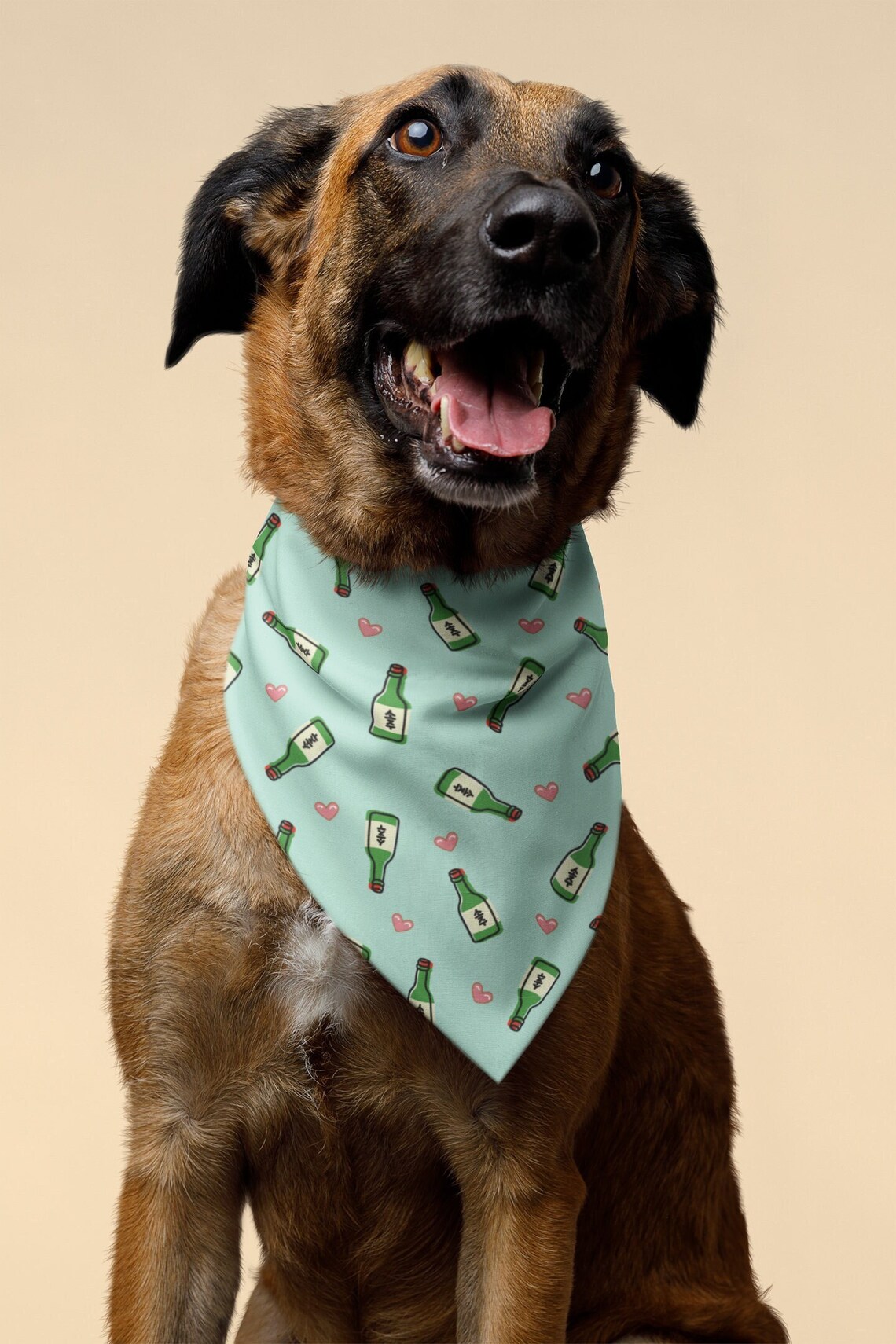 Soju Pet Bandana Collar, Korean Drink Pet Bandana, Funny Pet Clothing ...
