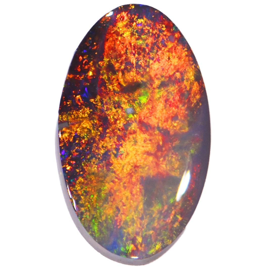 Sunset Fire Black Opal 1.1 Ct, Bright Metallic Red Orange Yellow Green ...