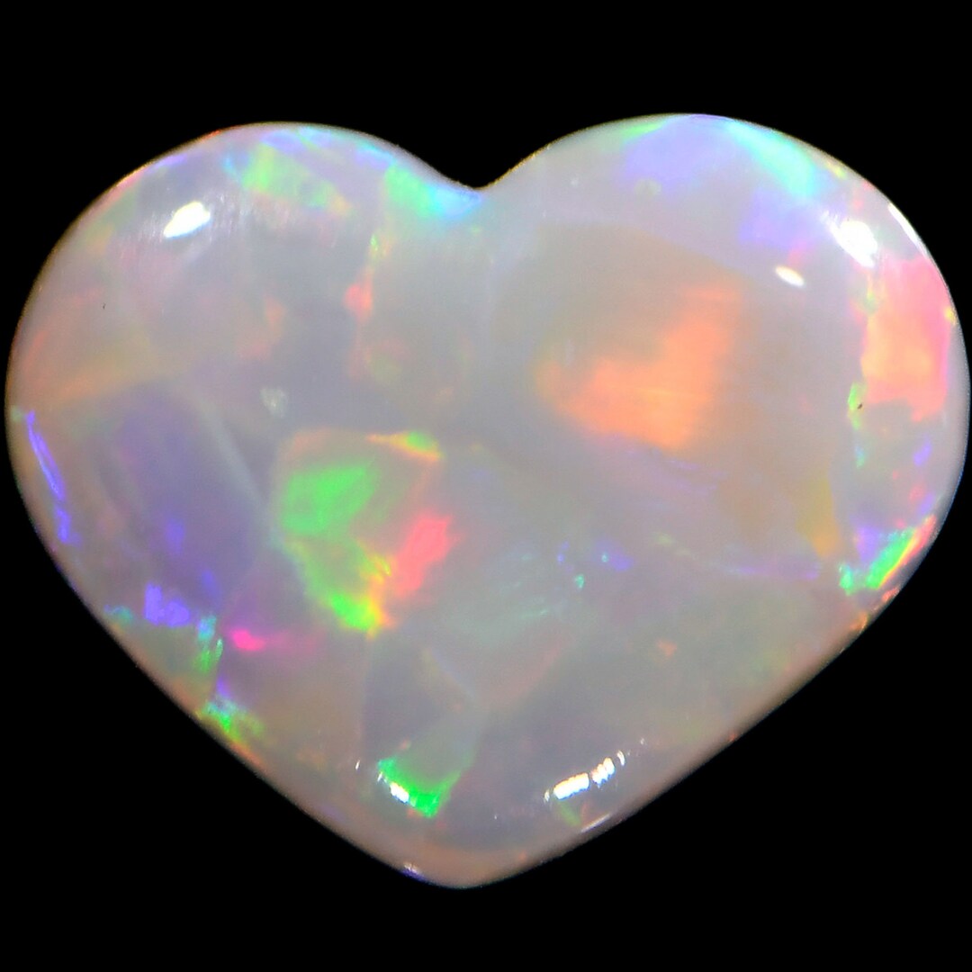 Double Sided Heart Shape White Opal 0.9 Ct - Etsy