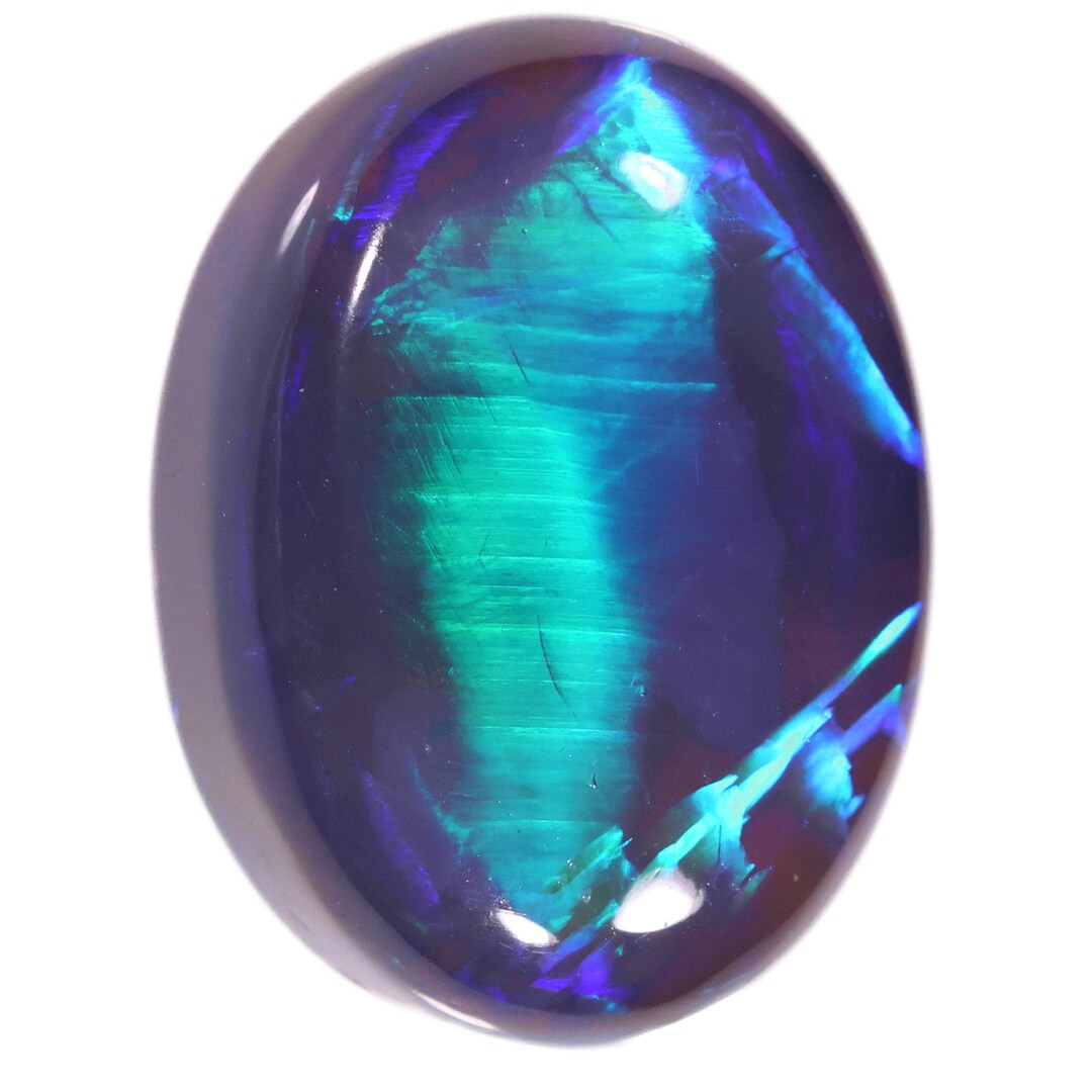 6.78ct Natural Black Opal - Rare Chinese Writing Pattern and Rolling ...