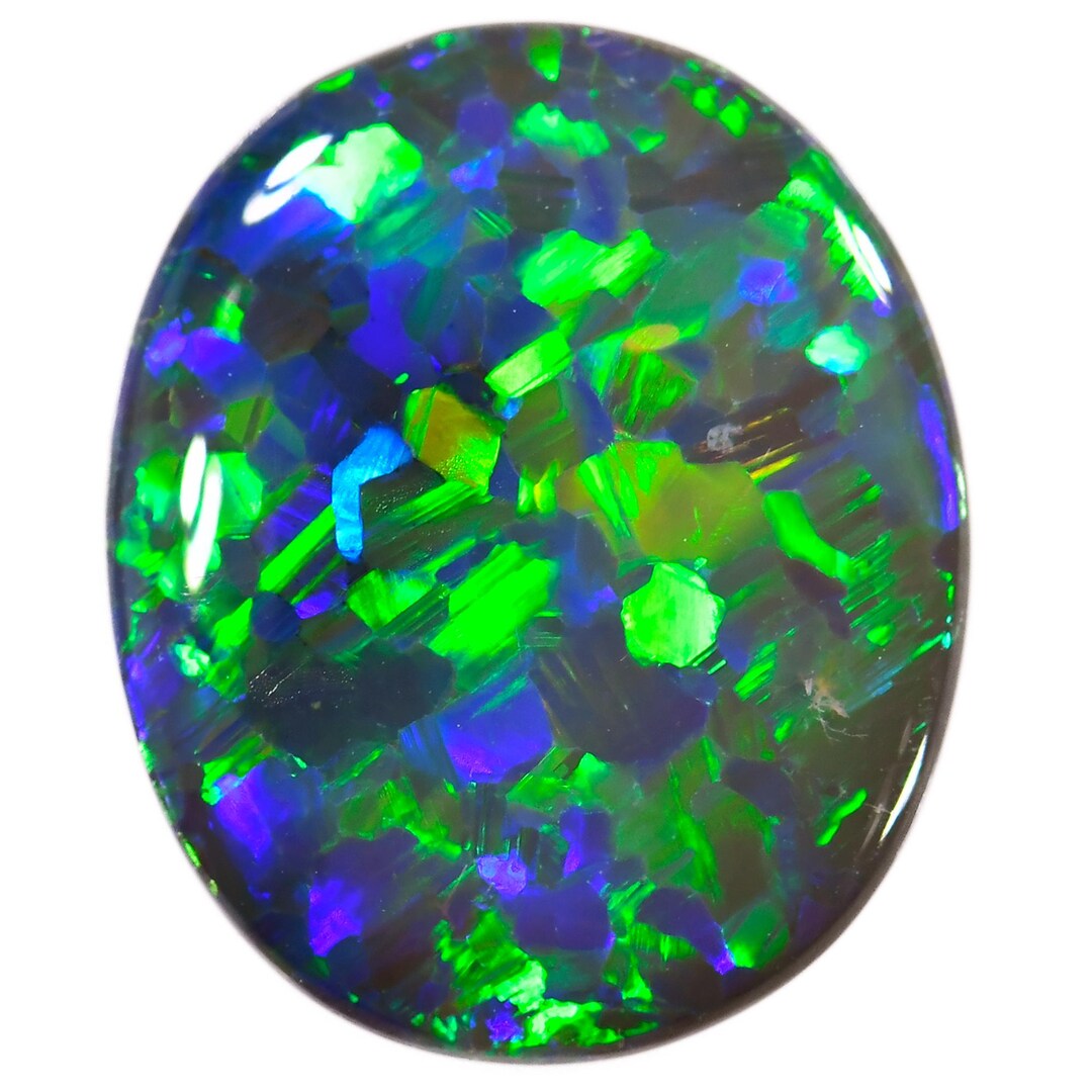 2.06 Ct Premium Black Opal - Oval Amazing Pattern - 100% Natural Black Opal From Australia ...