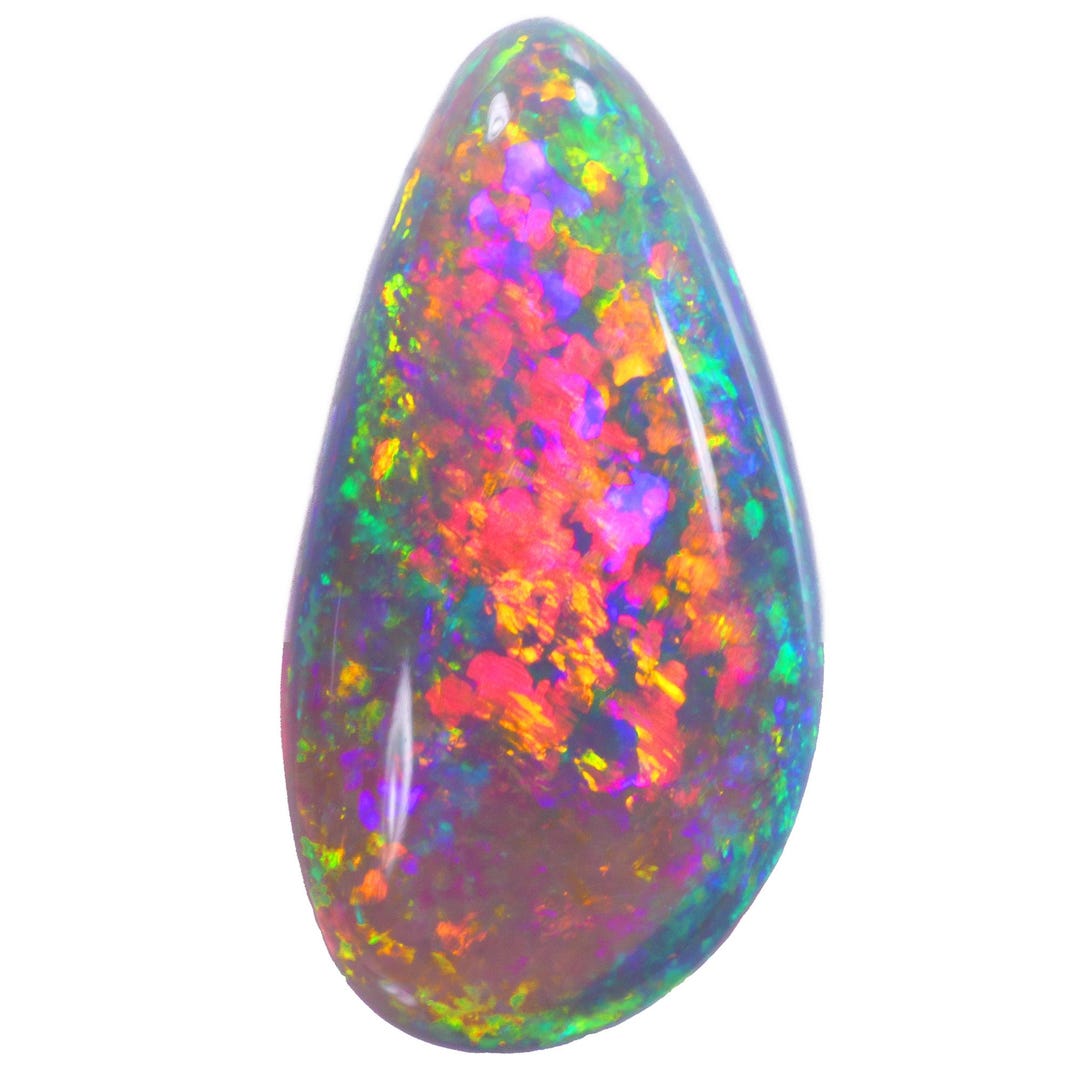 Australian Opal Loose Gemstone 2.12ct Neon Bright Fuchsia Rainbow Fire ...