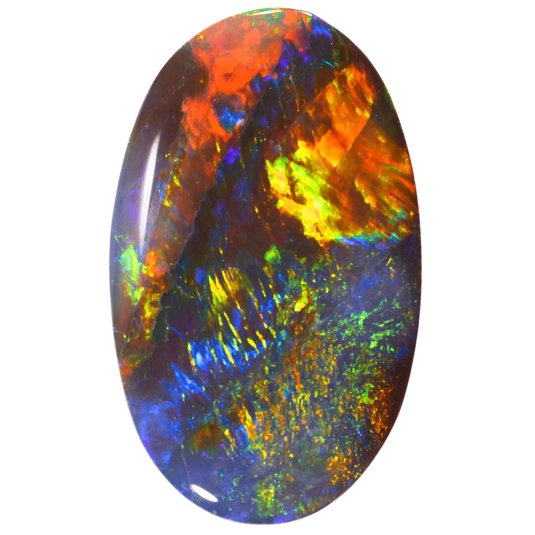 Multi Colorfire Australian Natural Black Opal 1.28 Ct, Natural Black ...