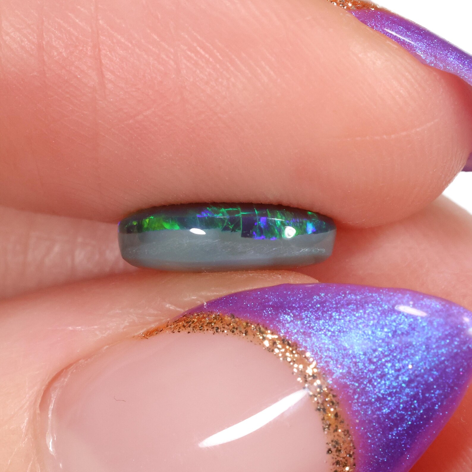Black Opal Oval Cabochon Green Blue Fire 1.52ct - Etsy