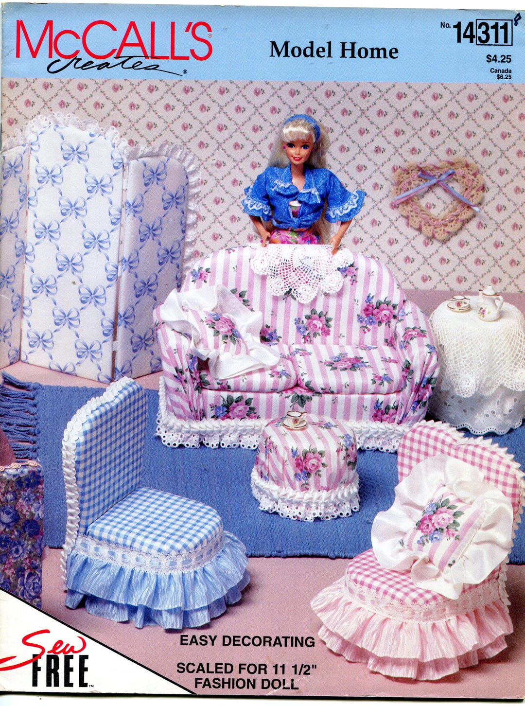 Vintage - 1990's - Barbie - Dollhouse Furniture - Sewing Pattern ...