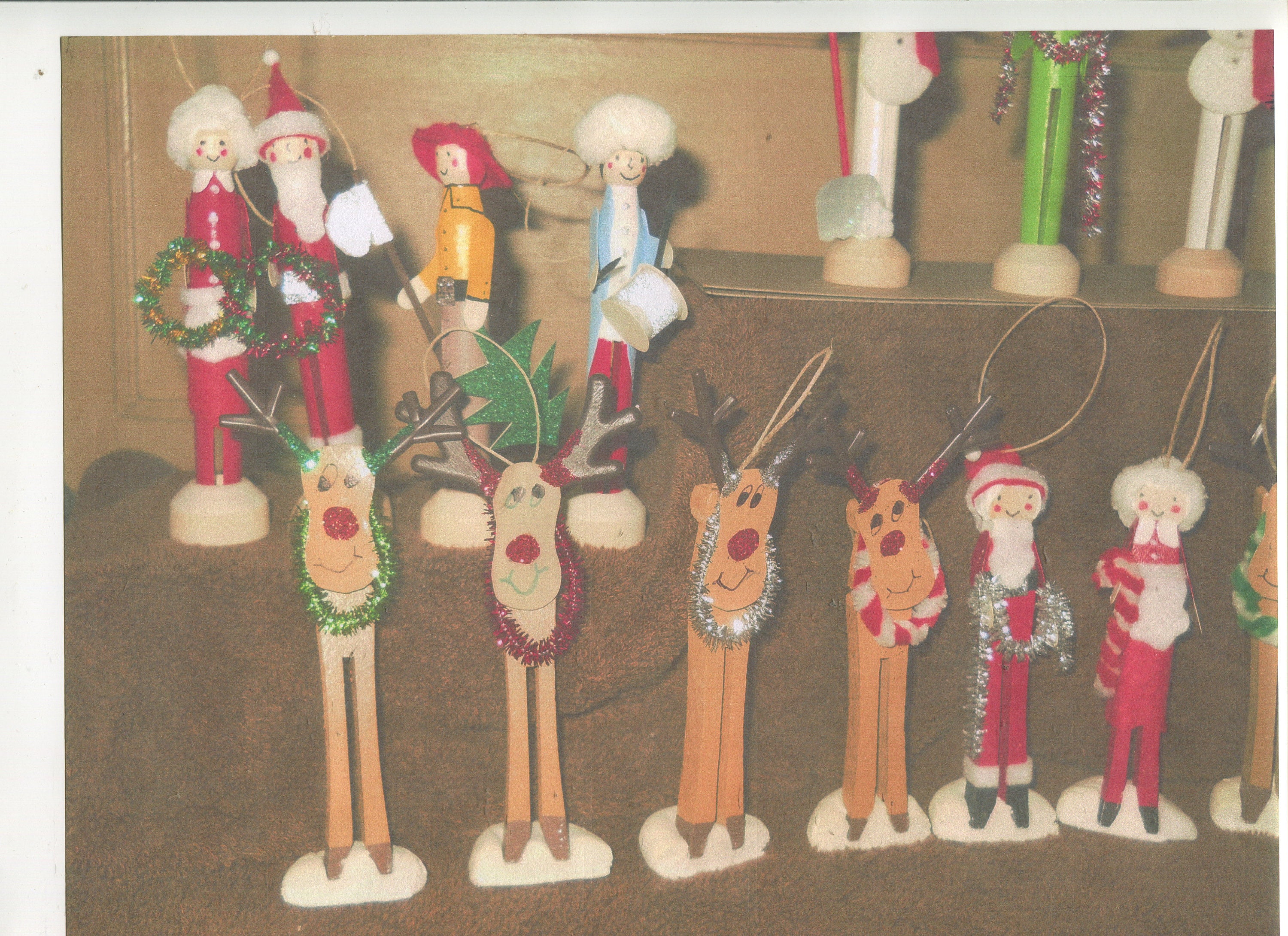21 Pc. Set -wooden Clothespin Characters - 8 Tiny Reindeer & Even the ...