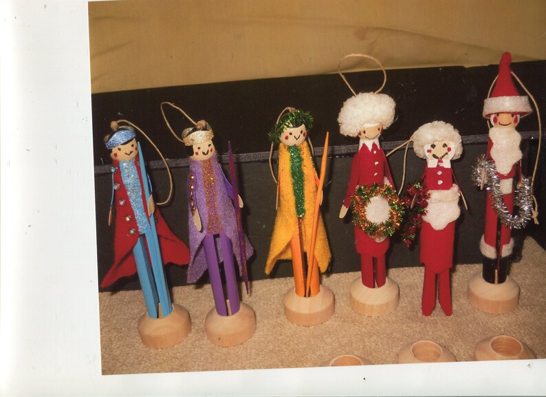 Vintage 1950's-80's Era Delightful Handcrafted 6in.wooden Clothespin ...