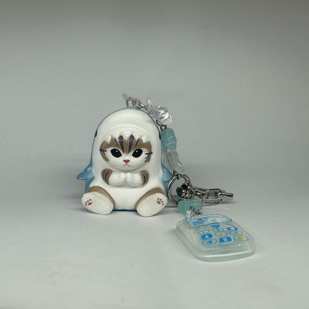 Mofusand Shark Meow Kitty Keychain - Etsy