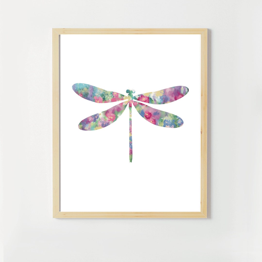 Wildflowers Dragonfly Wall Art, Nursery Decor, Kids Room Poster Spring ...