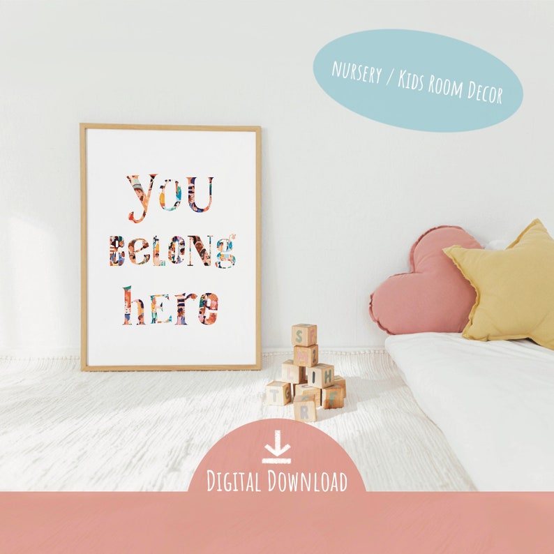 You Belong Here Quote Art | Digital Download, Print, Poster, Gallery ...