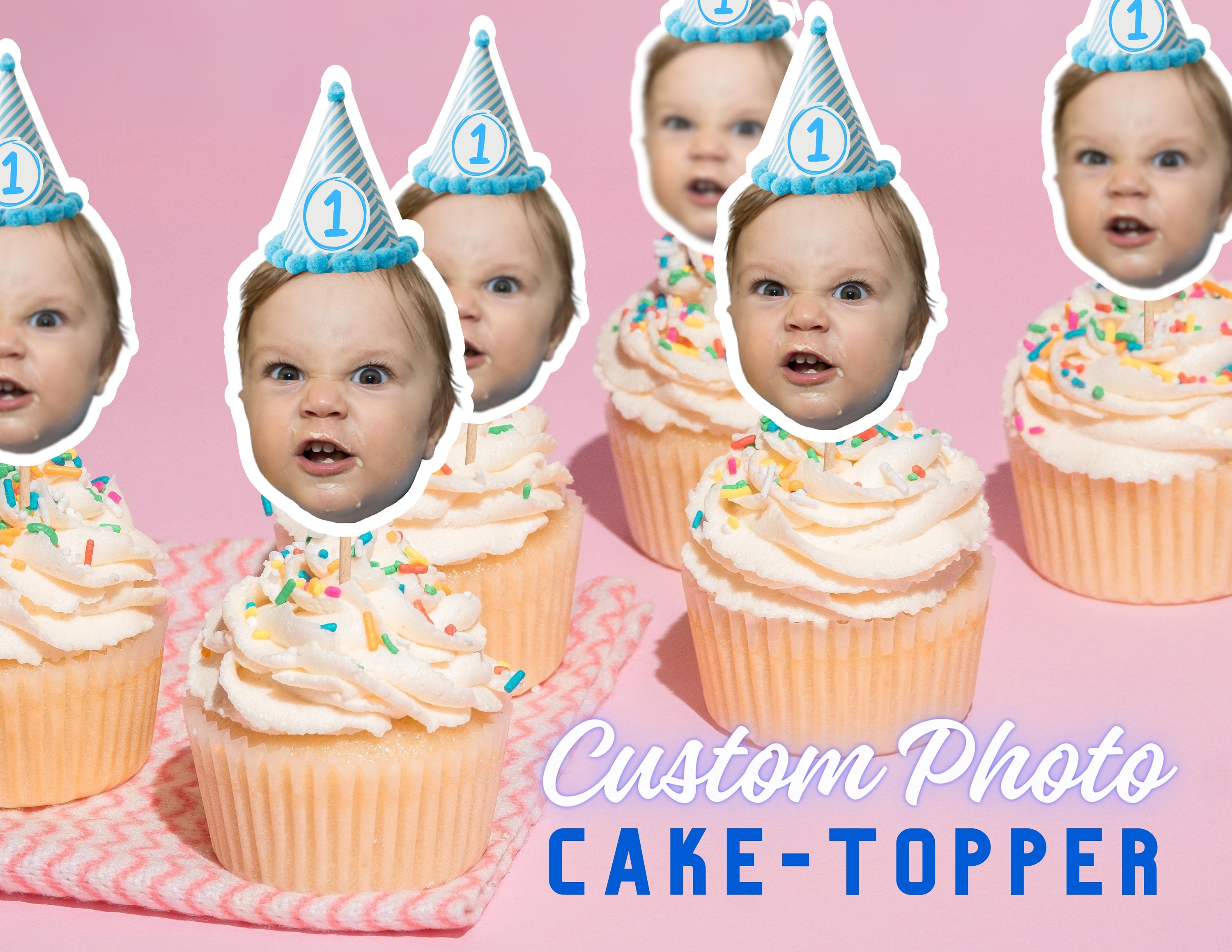 Custom Photo Cake Toppers for Kid's Birthday: Instant Download, Print ...