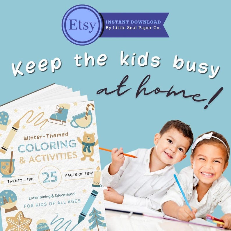 25-page Winter Coloring + Activity Busy Book for Kids of All Ages ...