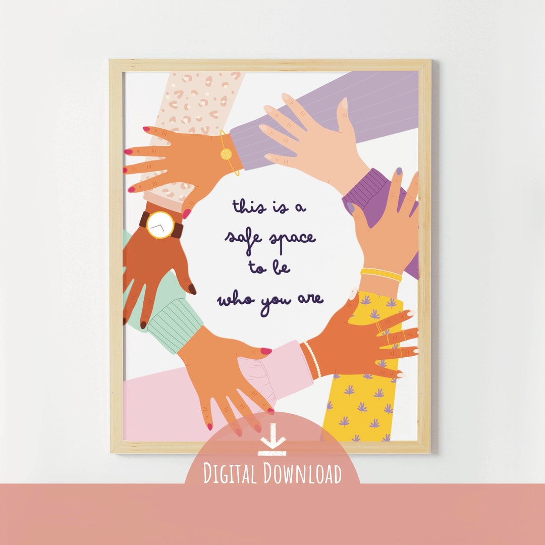 Safe Space Quote Art | Digital Download, Print, Poster, Gallery Wall ...