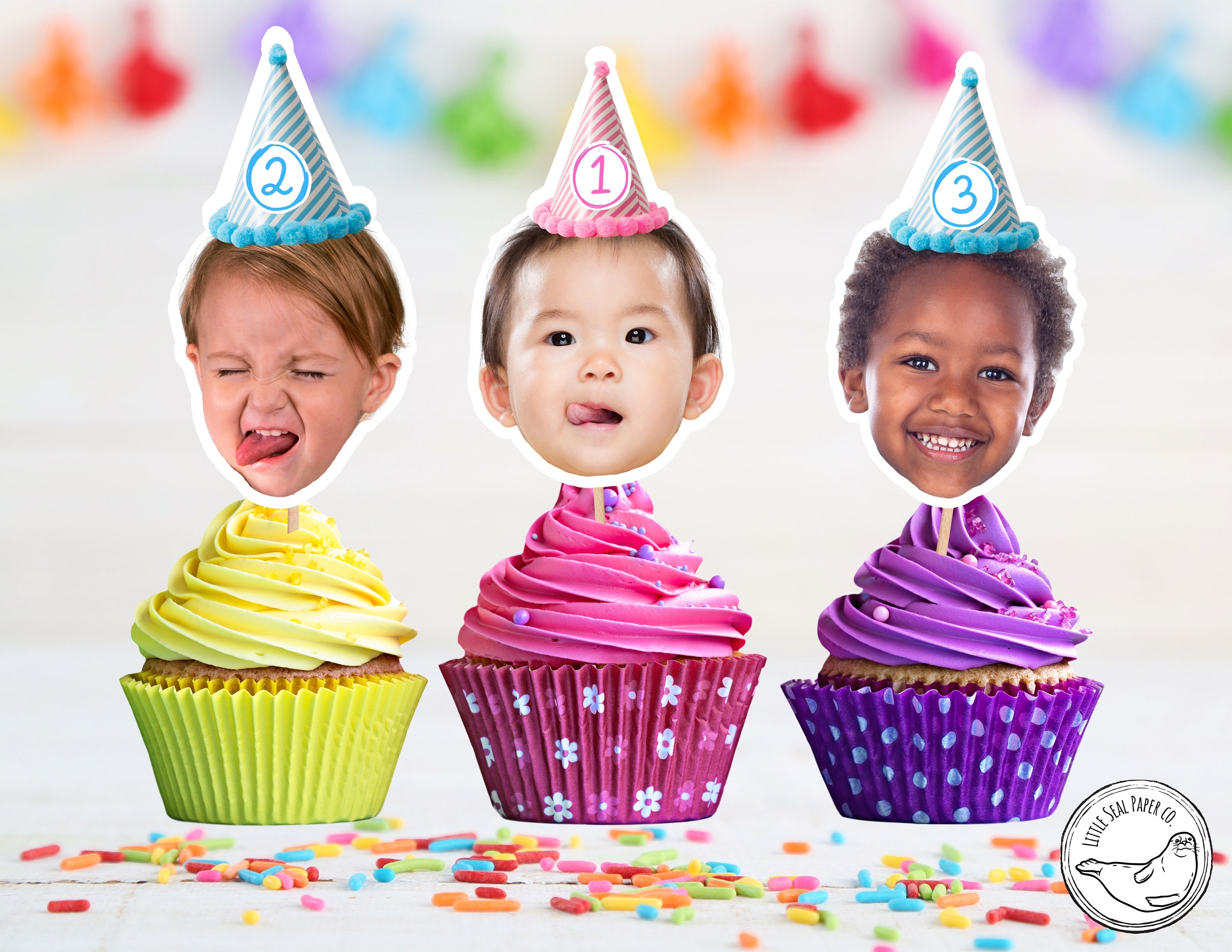 Custom Photo Cake Toppers for Kid's Birthday: Instant Download, Print ...