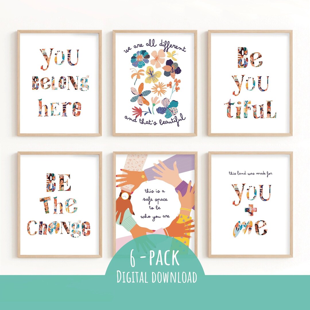 Inclusivity Quote Print Set of 6: Pride, Diversity, Community, Self ...