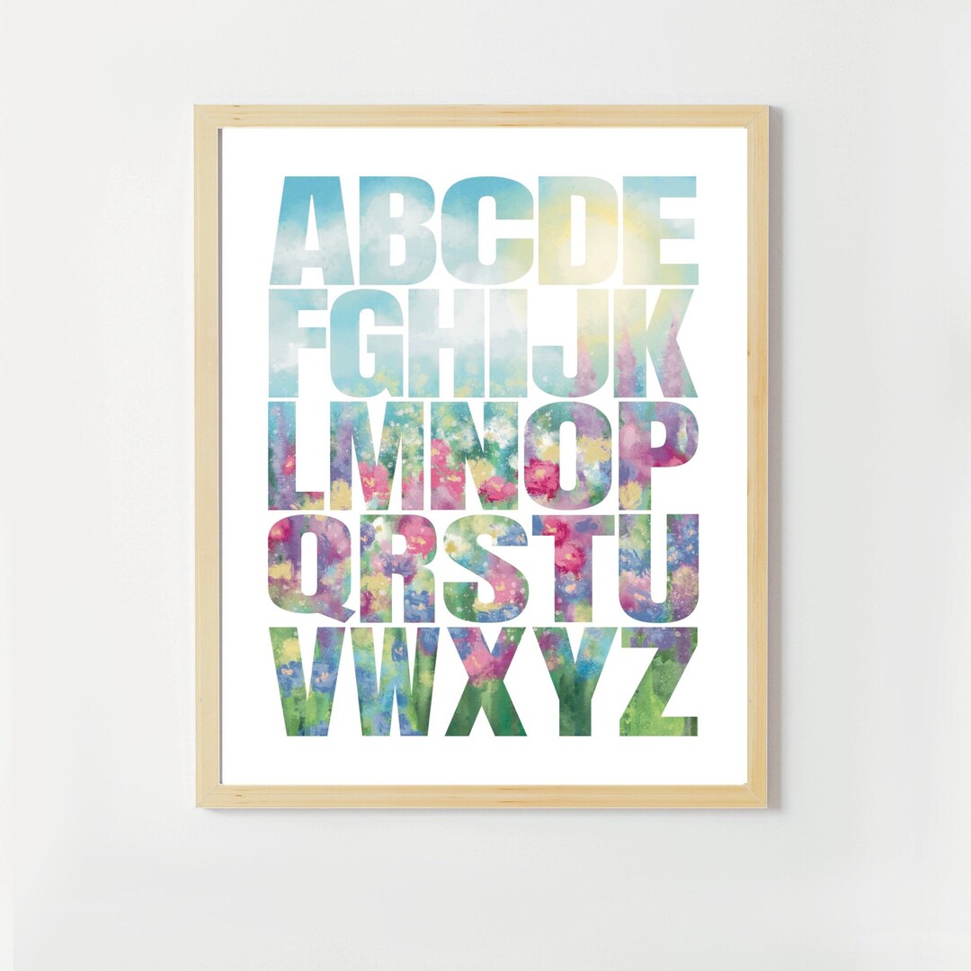 Wildflowers Alphabet Wall Art, Nursery Decor, Kids Room Poster, Abcs ...