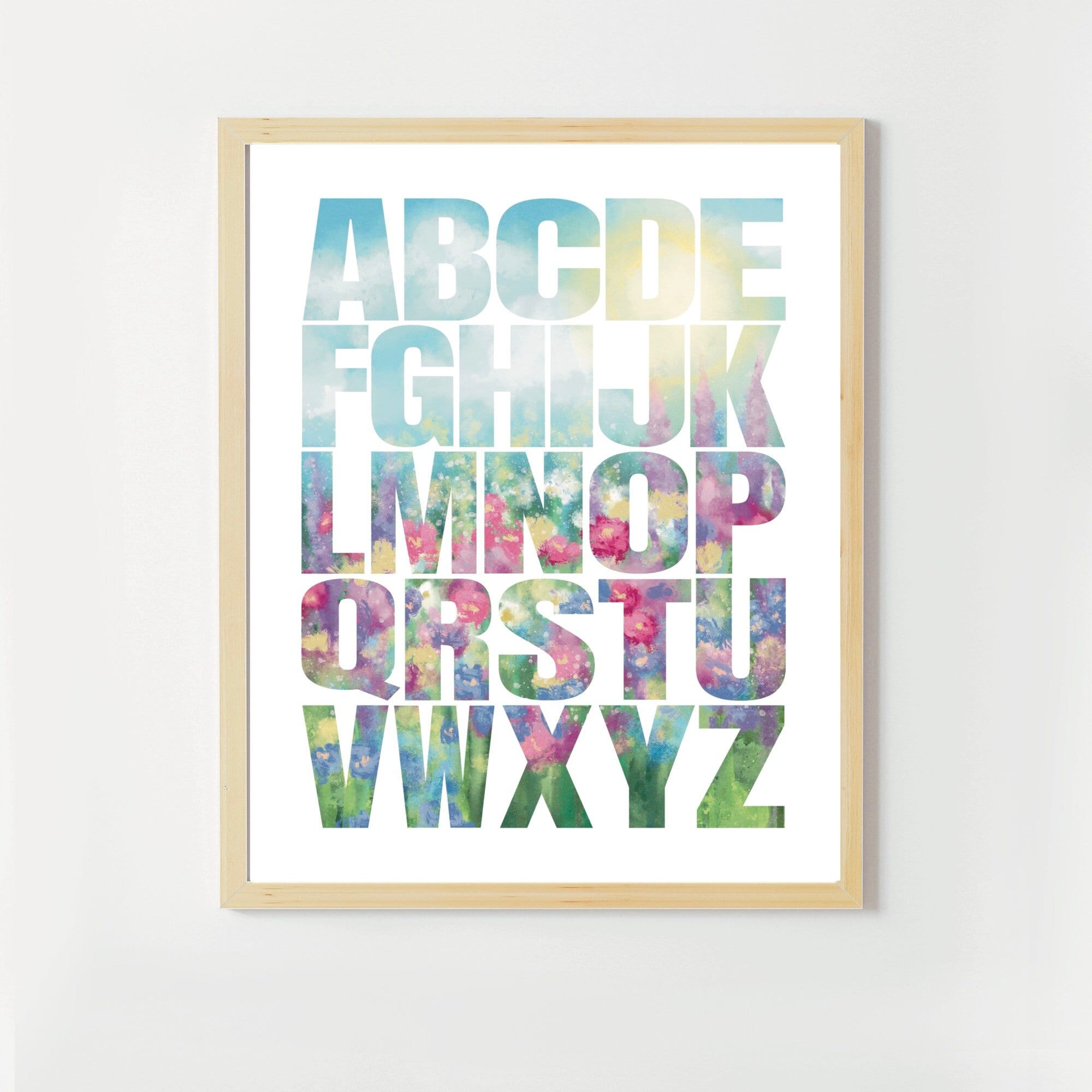 Wildflowers Alphabet Wall Art, Nursery Decor, Kids Room Poster, Abcs ...