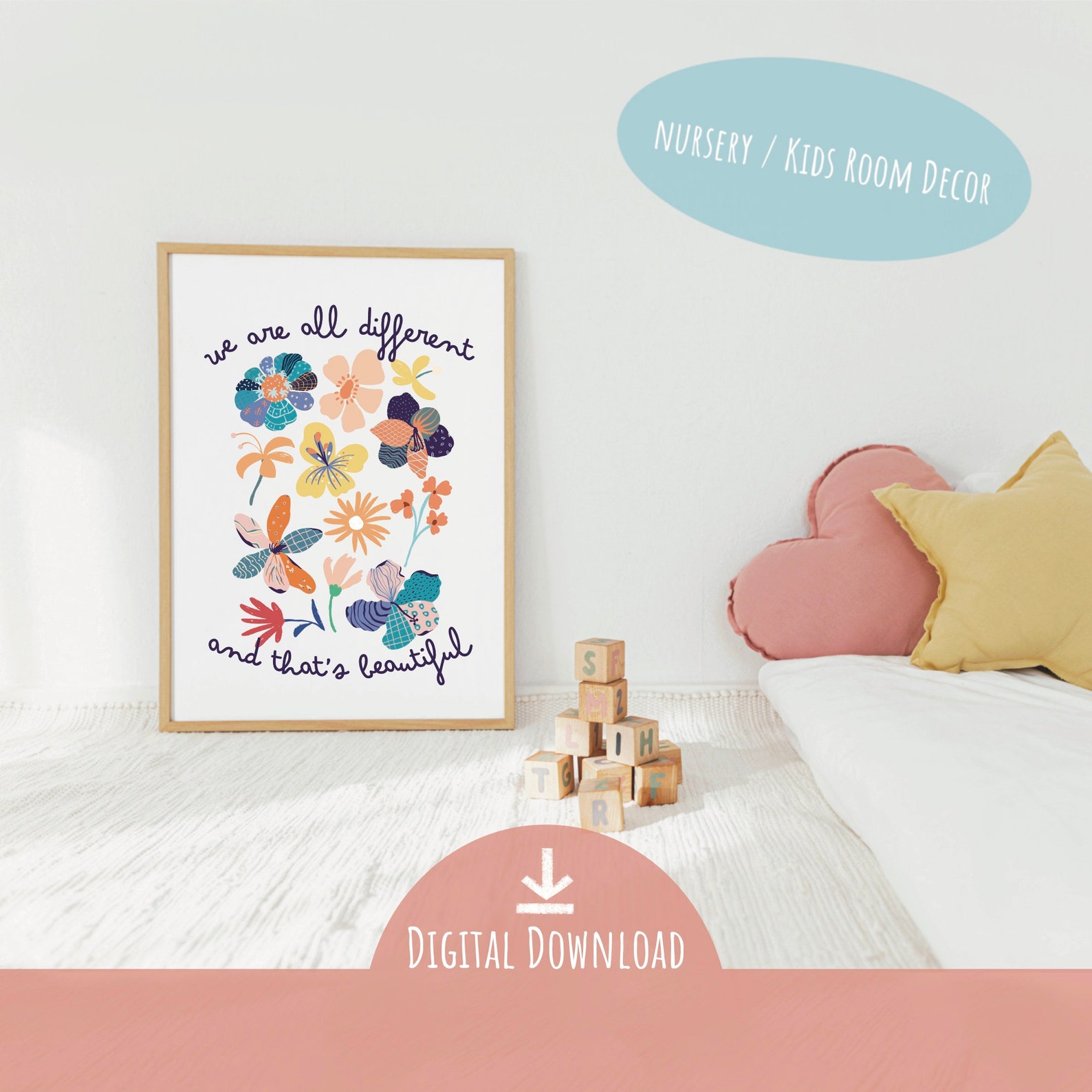 We Are All Different + That is Beautiful Quote Art | Print, Poster ...