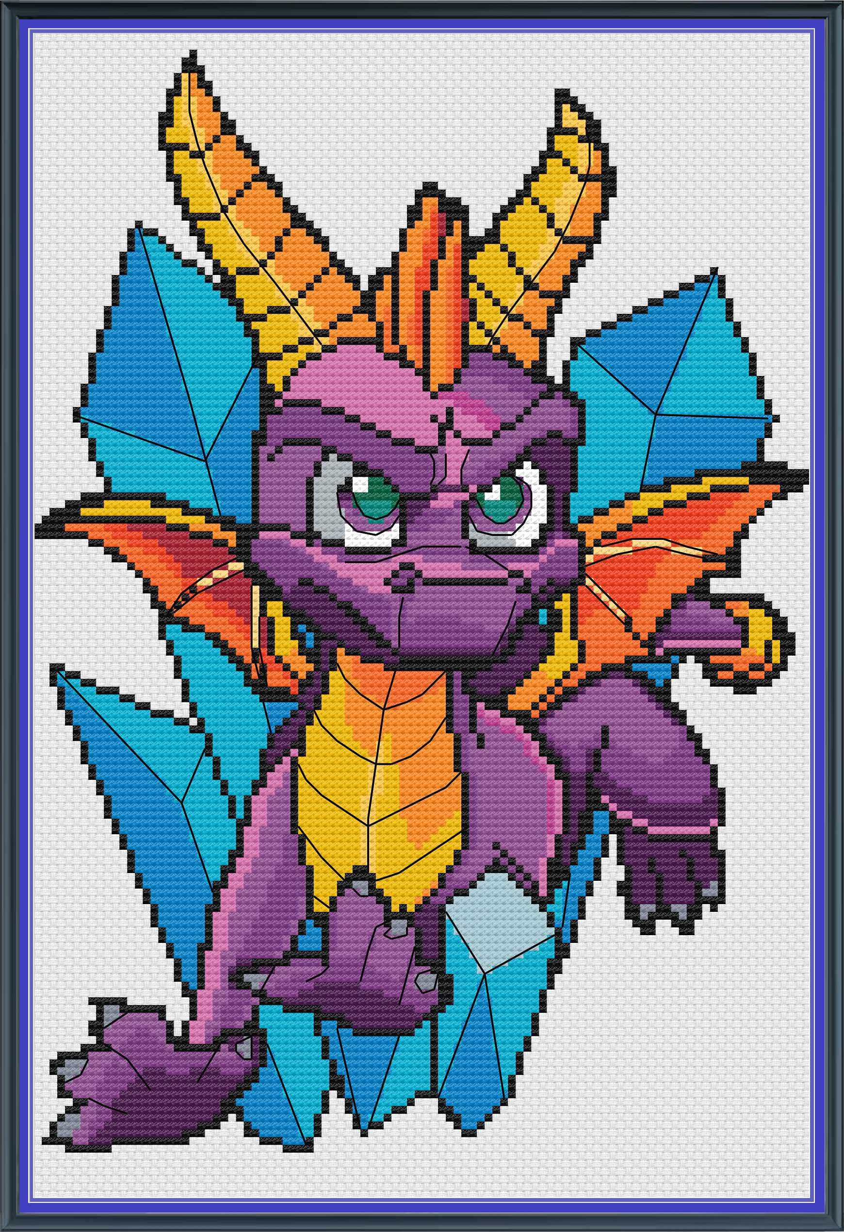 Spyro the Dragon Inspired Cross Stitch Pattern - Etsy