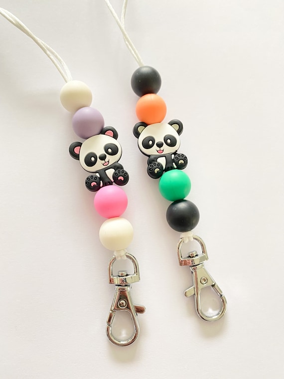 Panda Lanyard / Panda Keychain / Panda Bead / Teacher Lanyard - Etsy