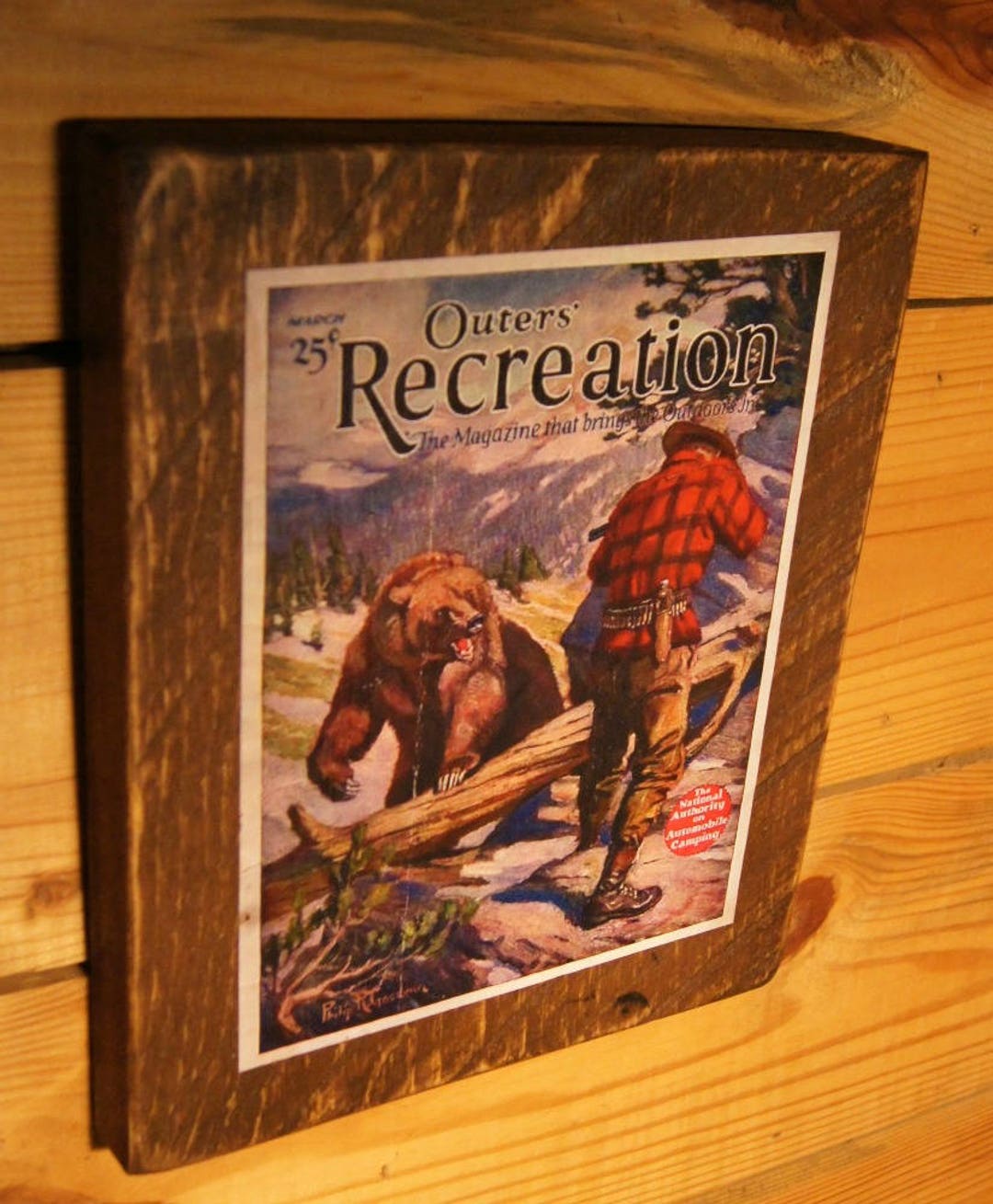 Outers' Recreation Magazine Cover Bear Hunting #3 - Wooden Sign - Etsy