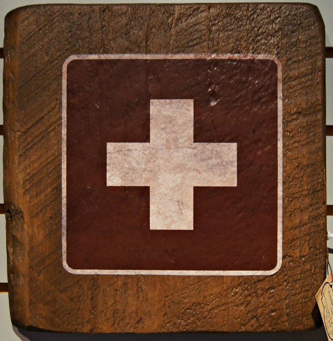 First Aid Symbol Image - Wooden Sign - Etsy