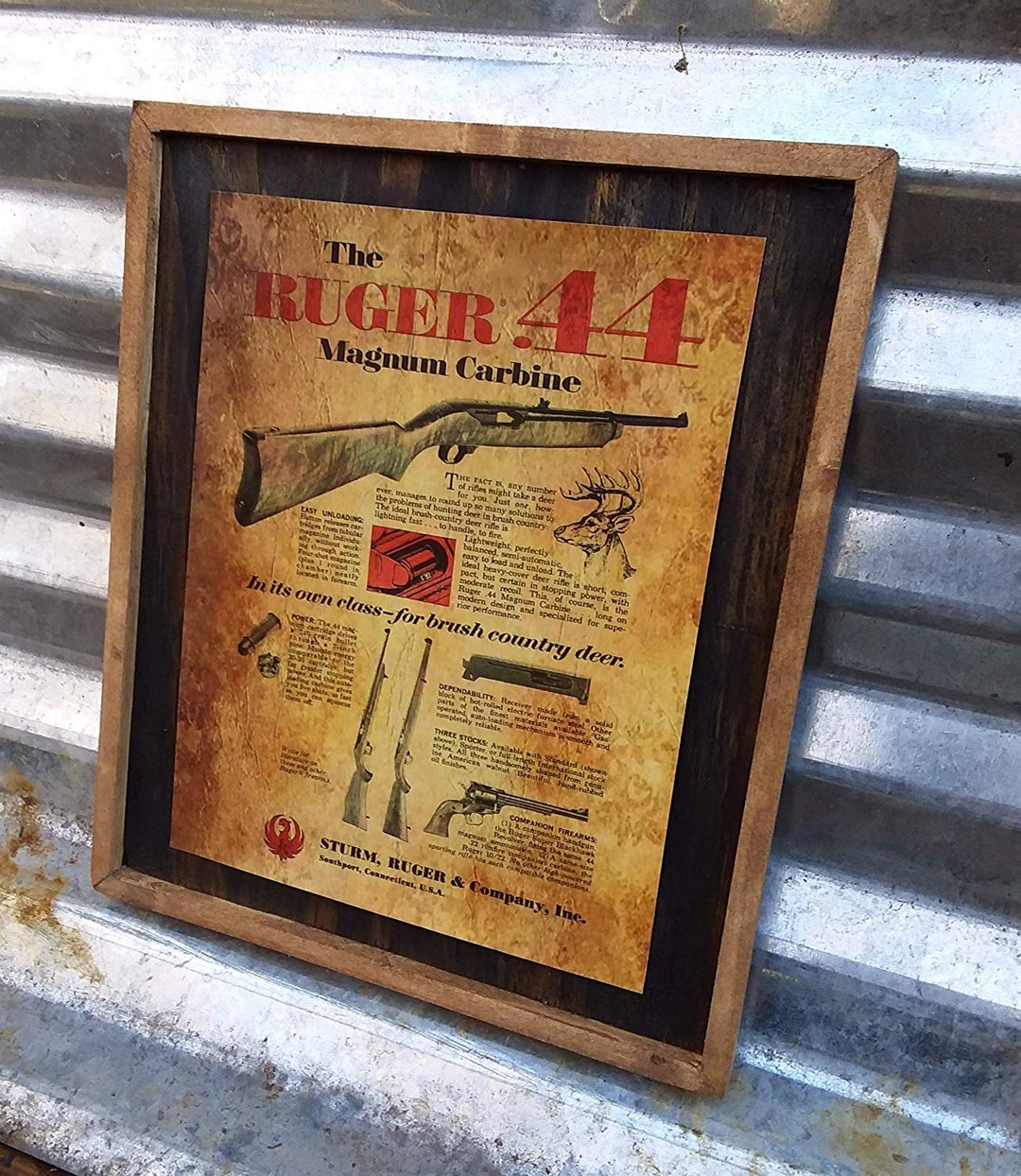 Ruger 44 Magnum Carbine Ad Image - Wooden Sign - Etsy