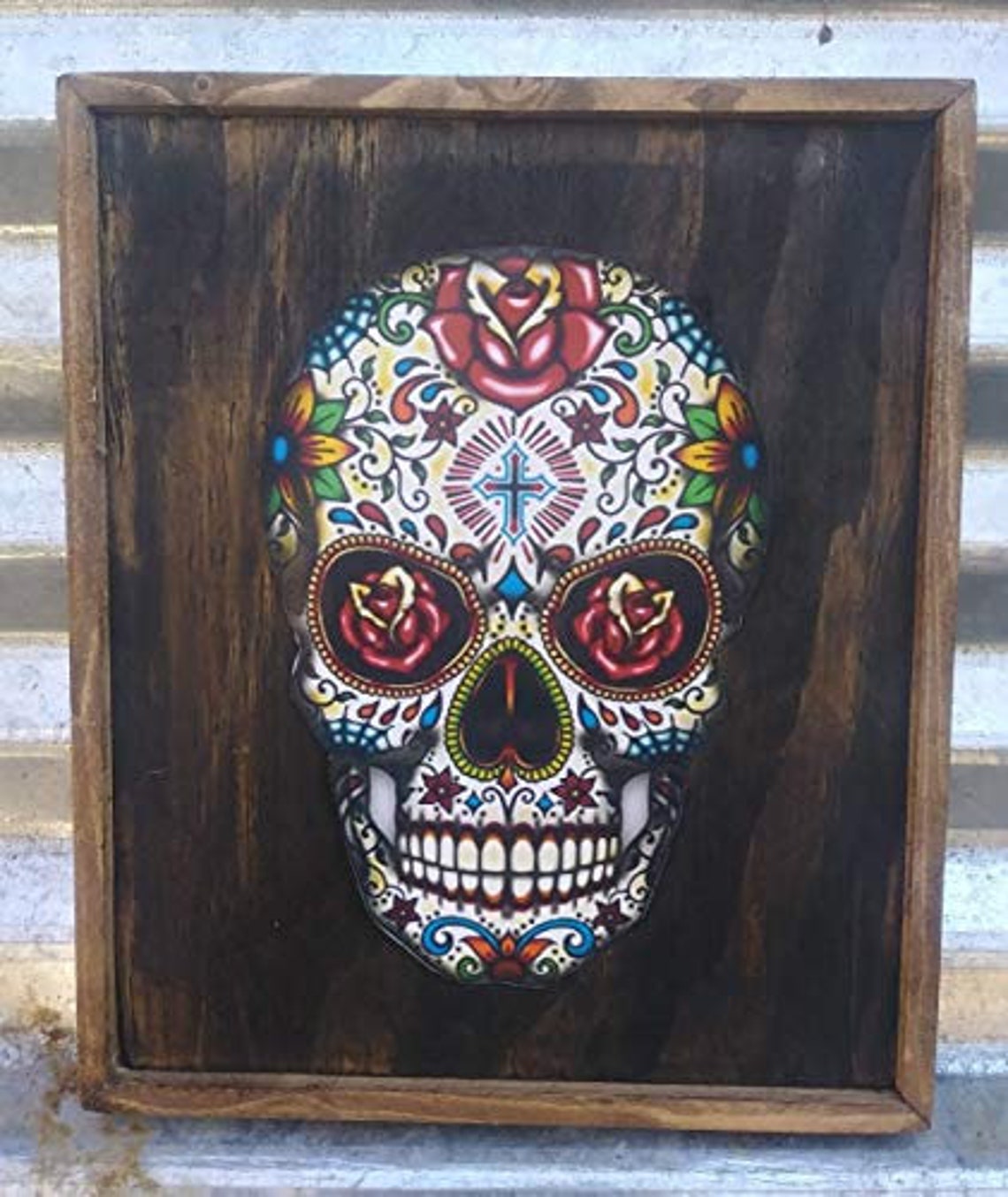 Sugar Skull Wooden Sign - Etsy