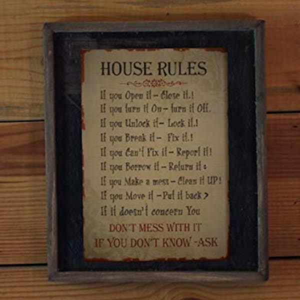 House Rules Wooden Signs - Etsy